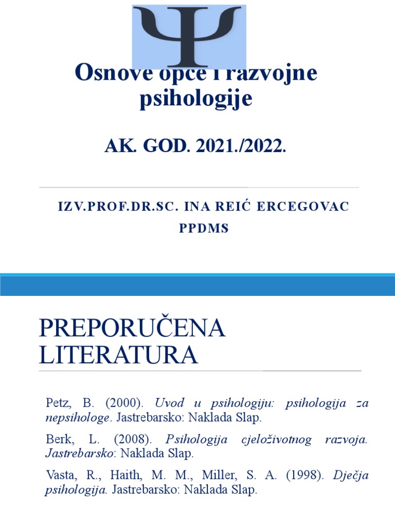 Opca I Razvojna Psihologija | PDF