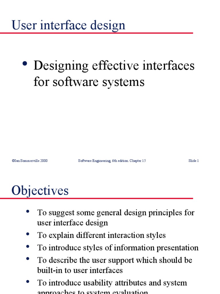 User Interface Design: Designing Effective Interfaces For Software Systems | PDF | Graphical ...