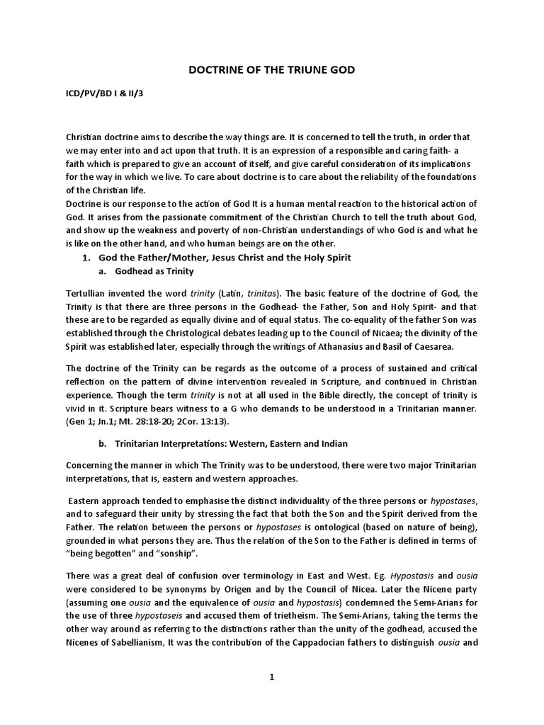 Understanding the Triune God Doctrine | PDF | Charismatic Movement ...