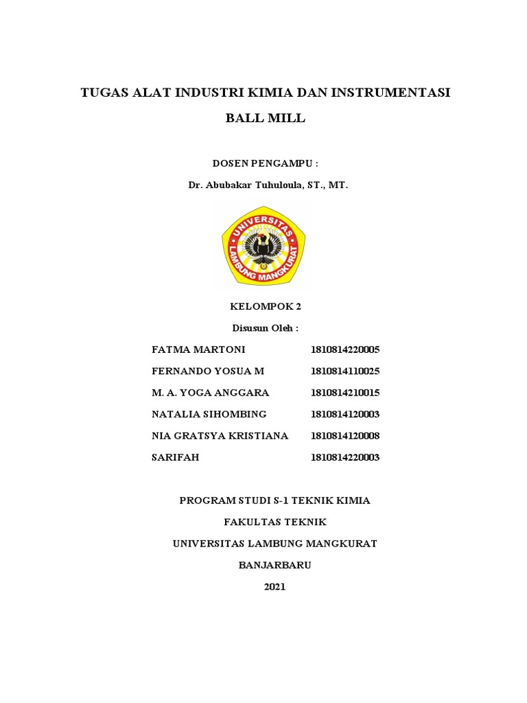Prinsip dan Fungsi Ball Mill dalam Industri | PDF