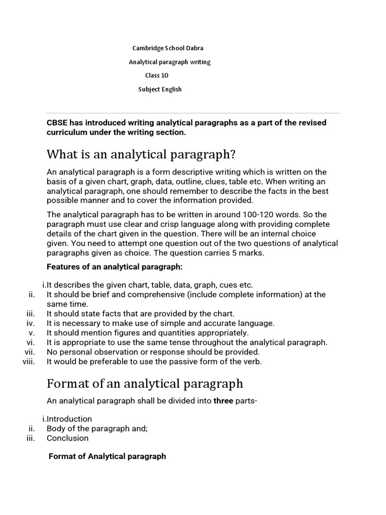 Class 10 Analytical Paragraph Guide | PDF | Foods | Poverty