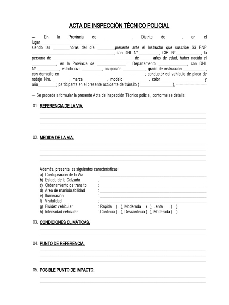 Acta de Itp Acci Transito | PDF | Transporte