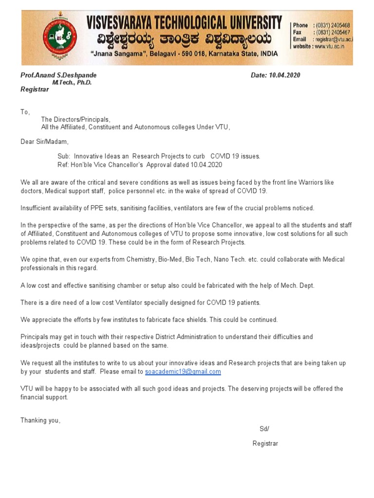 Vtu Letter | PDF | Business