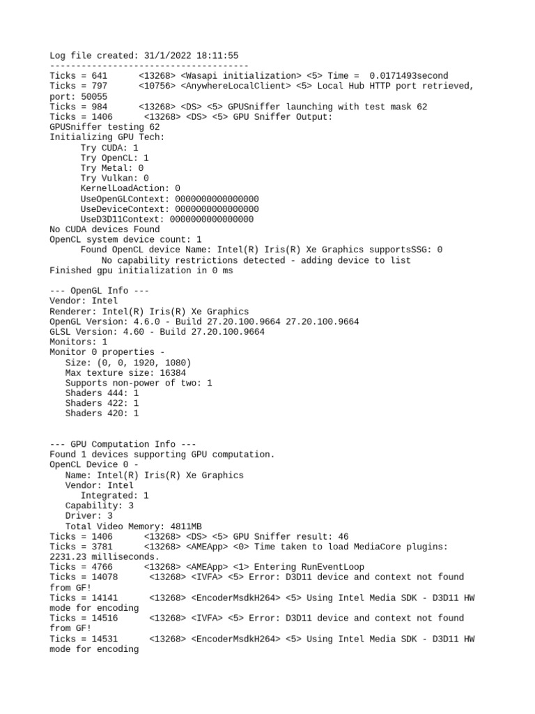Adobe Media Encoder Log | PDF | Graphics Processing Unit | Software