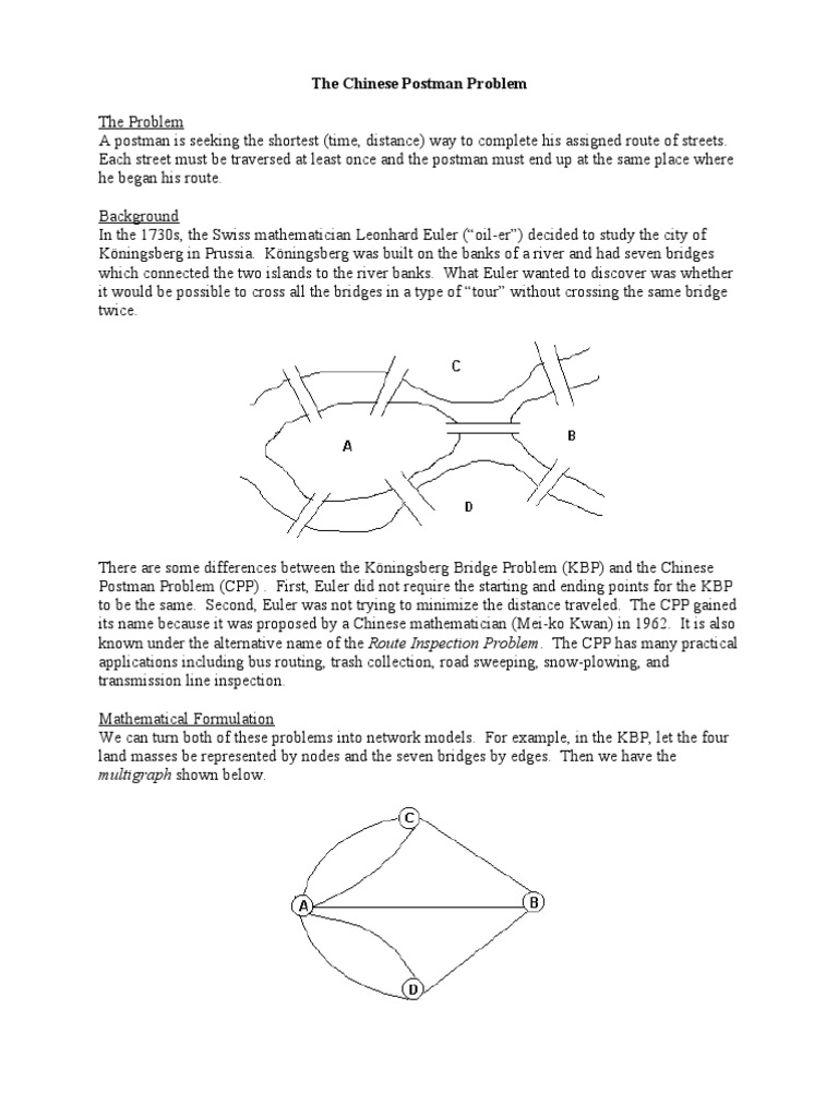 Solving the Chinese Postman Problem | PDF