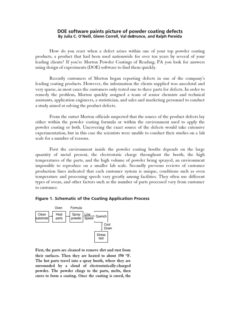 DOE Software Paints Picture of Powder Coating Defects | PDF ...