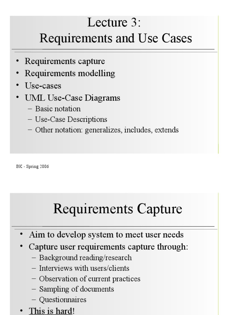 Requirements Capture - Requirements Modelling - Use-Cases - UML Use ...
