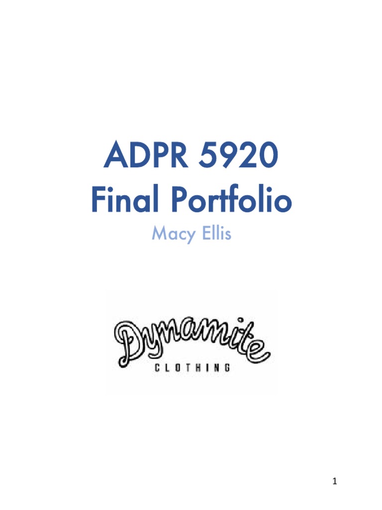 Adpr 5920 Final Portfolio | PDF | Fashion | Social Media