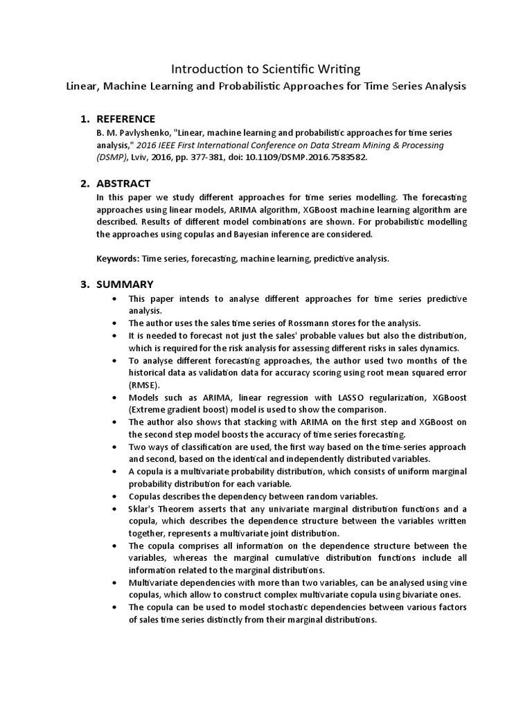 Linear Machine Learning and Probabilistic Approaches For Time Series Analysis | PDF | Time ...