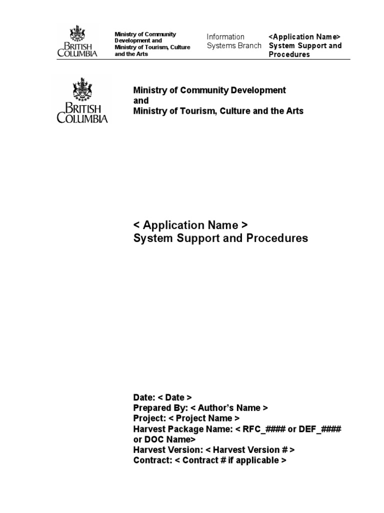 Application Support Template | PDF | Databases | System