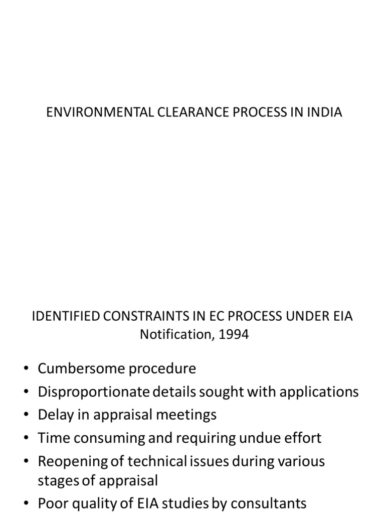 Environmental Clearance Process in India | PDF | Environmental Impact ...