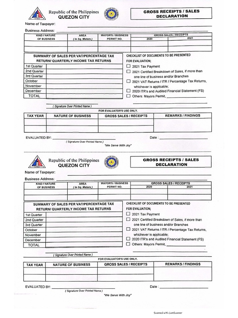 Tax Declaration Form 2021 | PDF