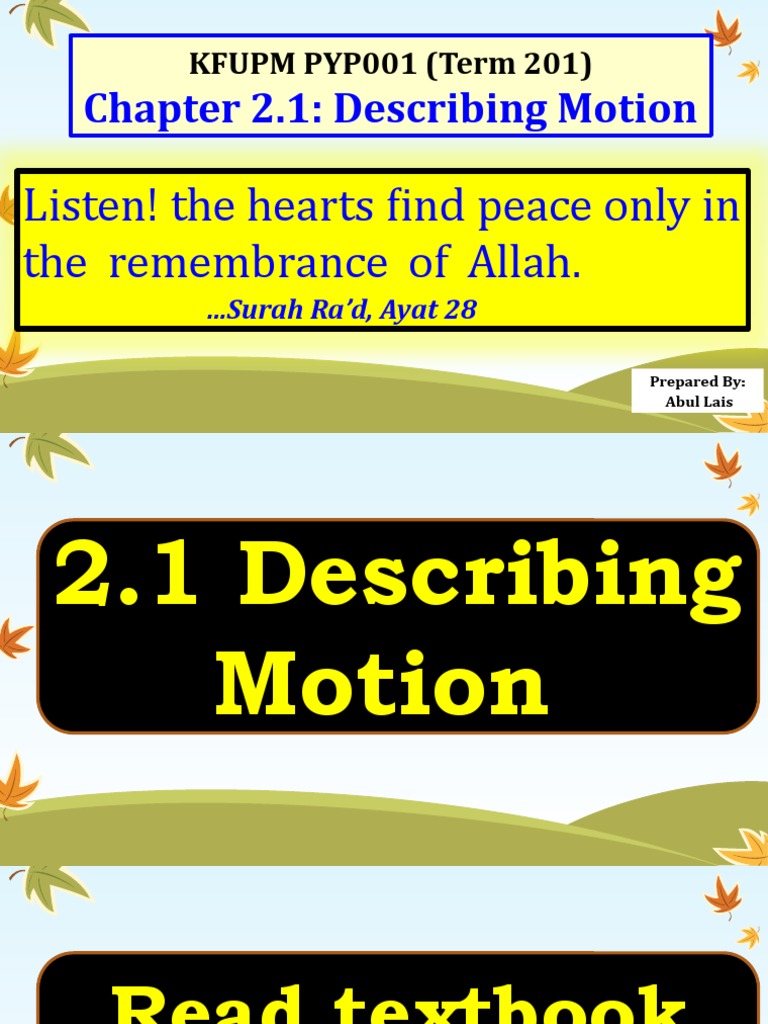 Complete Motion Description Essentials | PDF | Speed | Velocity