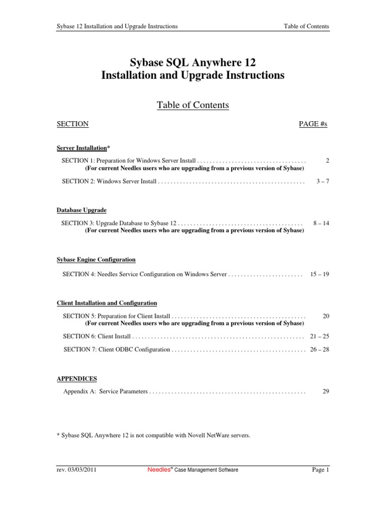 Sybase 12 Install Instructions | PDF | Databases | Microsoft Windows