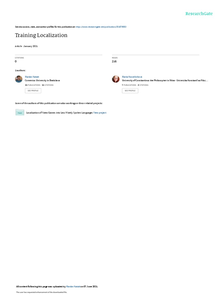 Training Localization: January 2021 | PDF | Translations | Plural