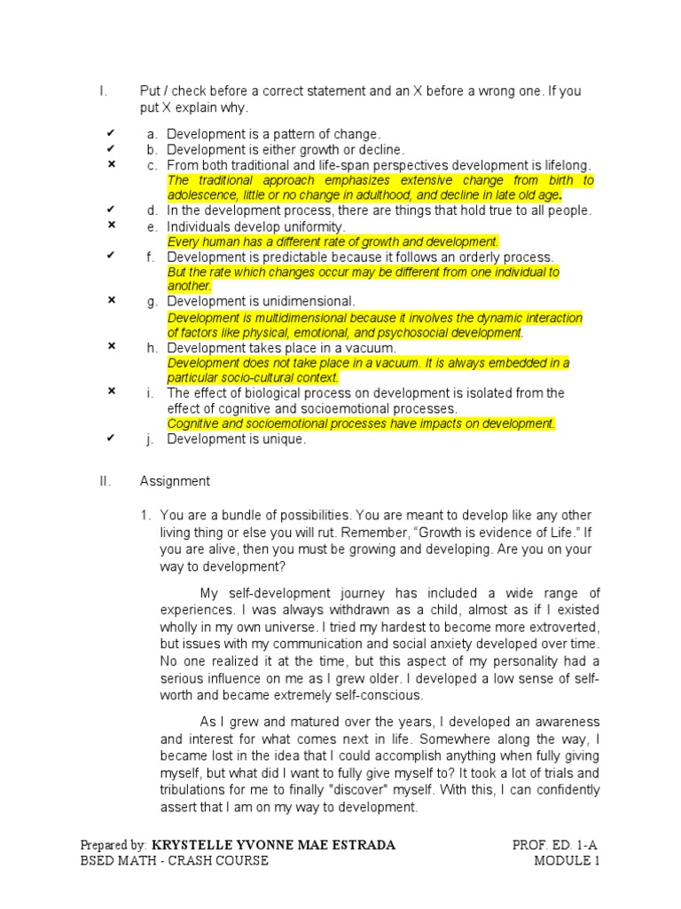PROFED 1A Module 1 Answer | PDF | Developmental Psychology | Learning