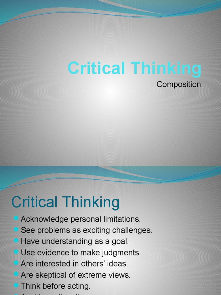 Critical Thinking | PDF | Critical Thinking | Thought