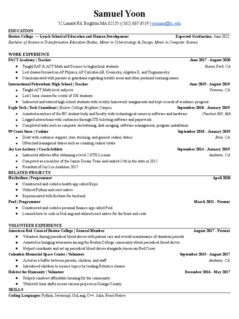 Sam Resume | PDF | Career & Growth | Art