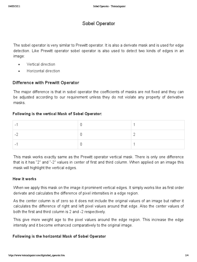 Sobel Operator | PDF | Computer Graphics | Digital Signal Processing