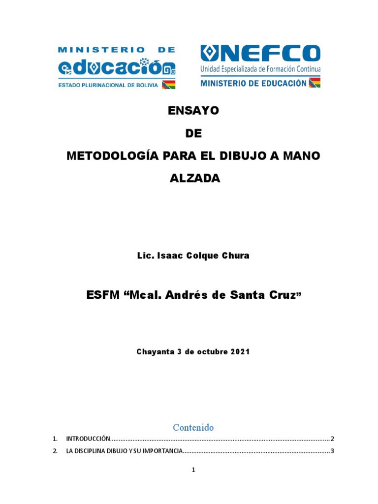 Ensayo Metodología para El Dibujo A Mano Alzada | PDF | Dibujo | Lápiz