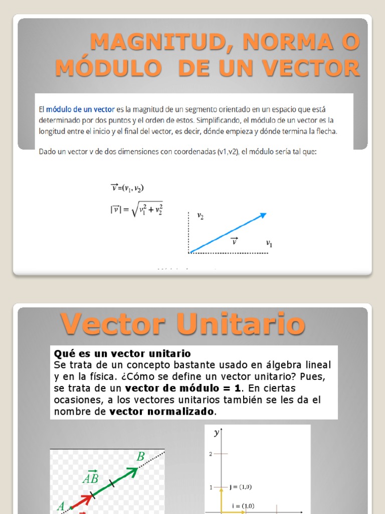 Magnitud, Norma o Módulo de Un Vector | PDF
