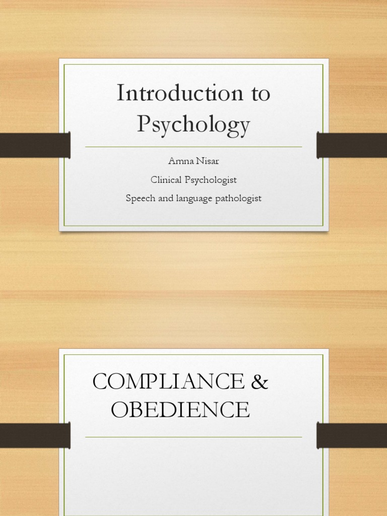 Introduction to Psychology and Compliance Techniques | PDF | Obedience ...