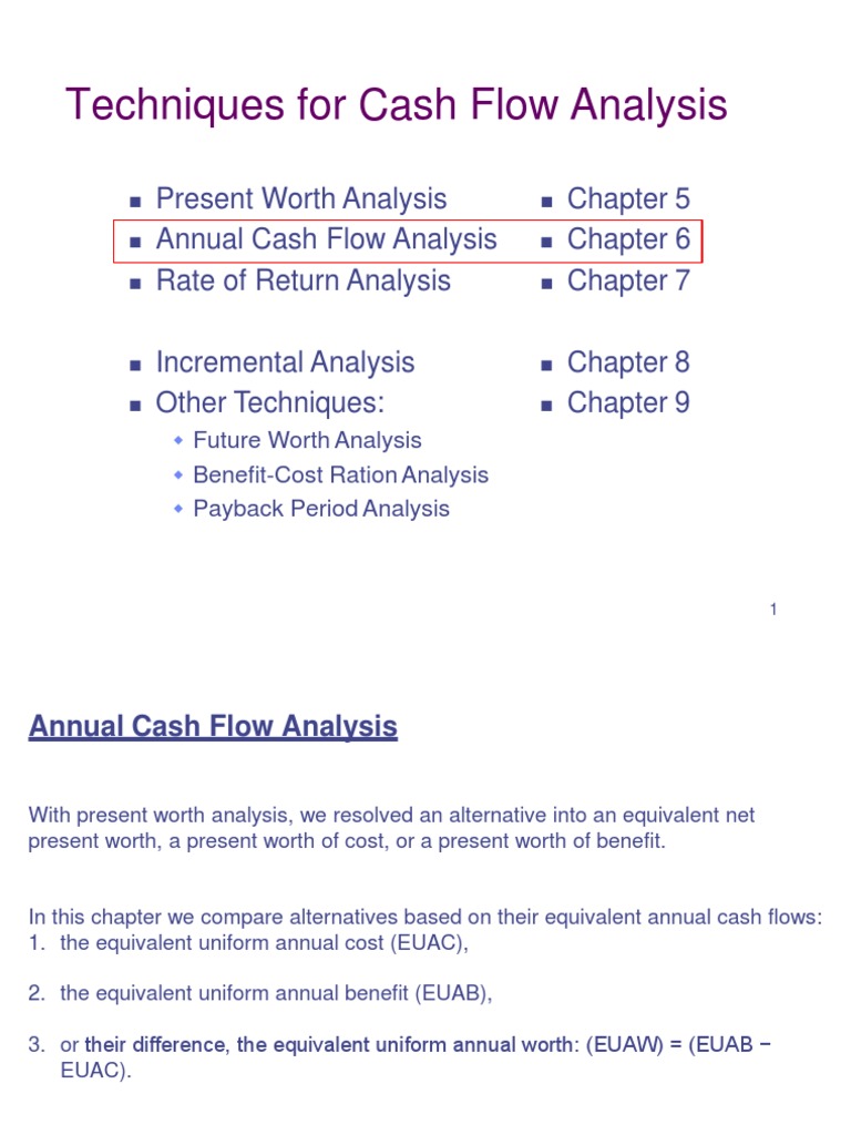 Chapter 6 Annual Cash Flow Analysis | PDF | Infinity | Economics