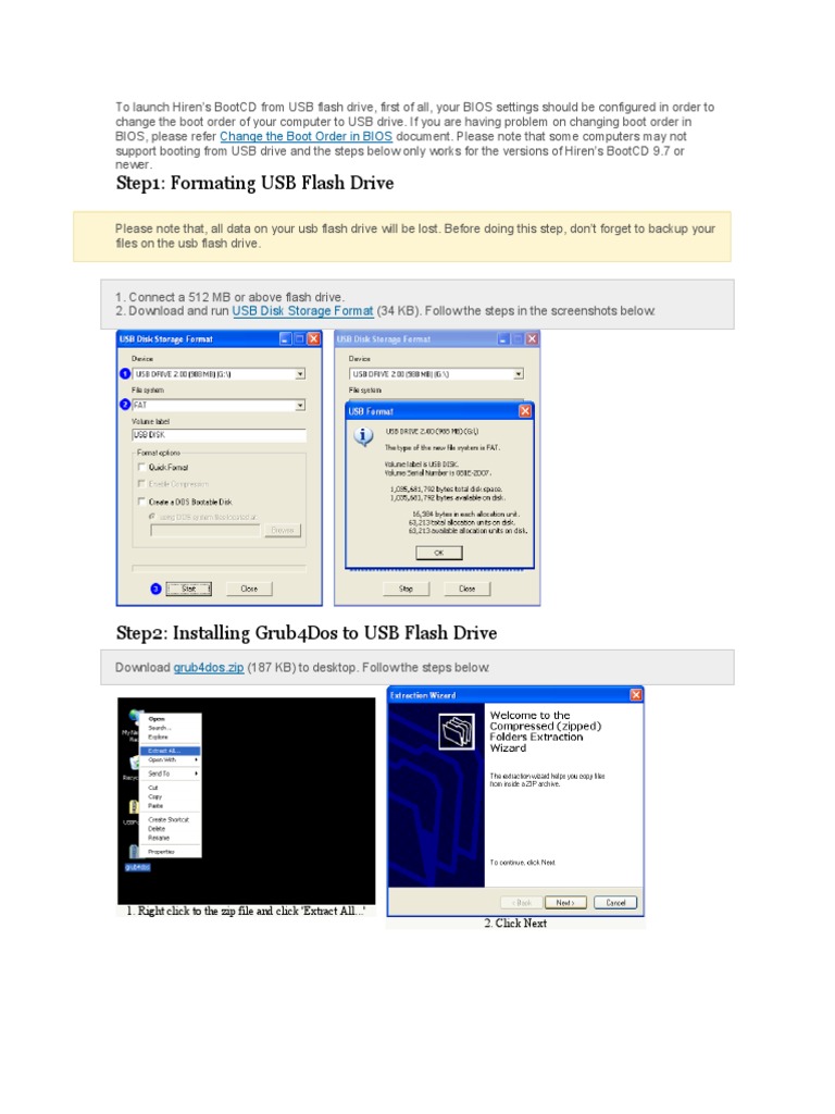 Create Bootable Hiren's USB Guide | PDF