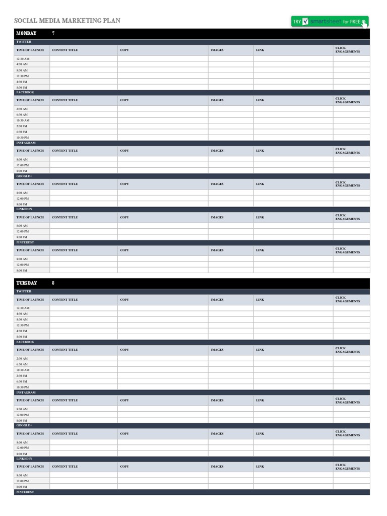IC Social Media Marketing Plan Template 8957 | PDF | Google+ | Social ...