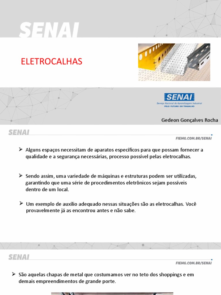 Aula Eletrodutos e Calhas | PDF | Eletricidade | Cloreto de polivinila ...