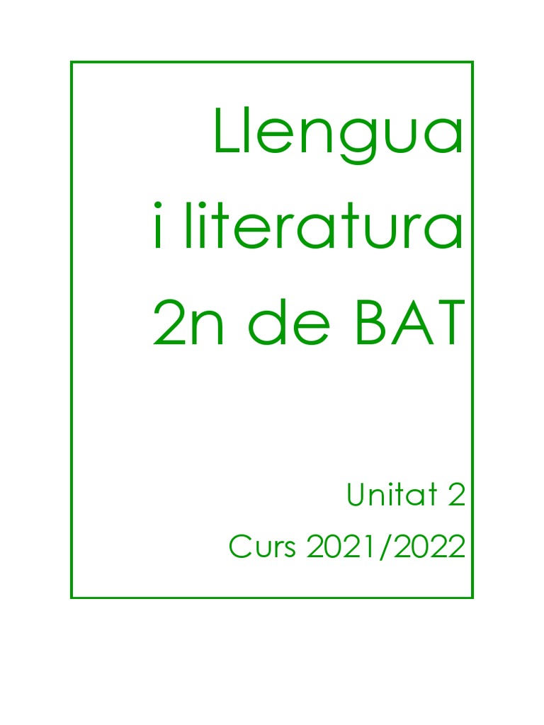 COMENTARI DE TEXT 2n BAT UNITAT 2 2021 | PDF