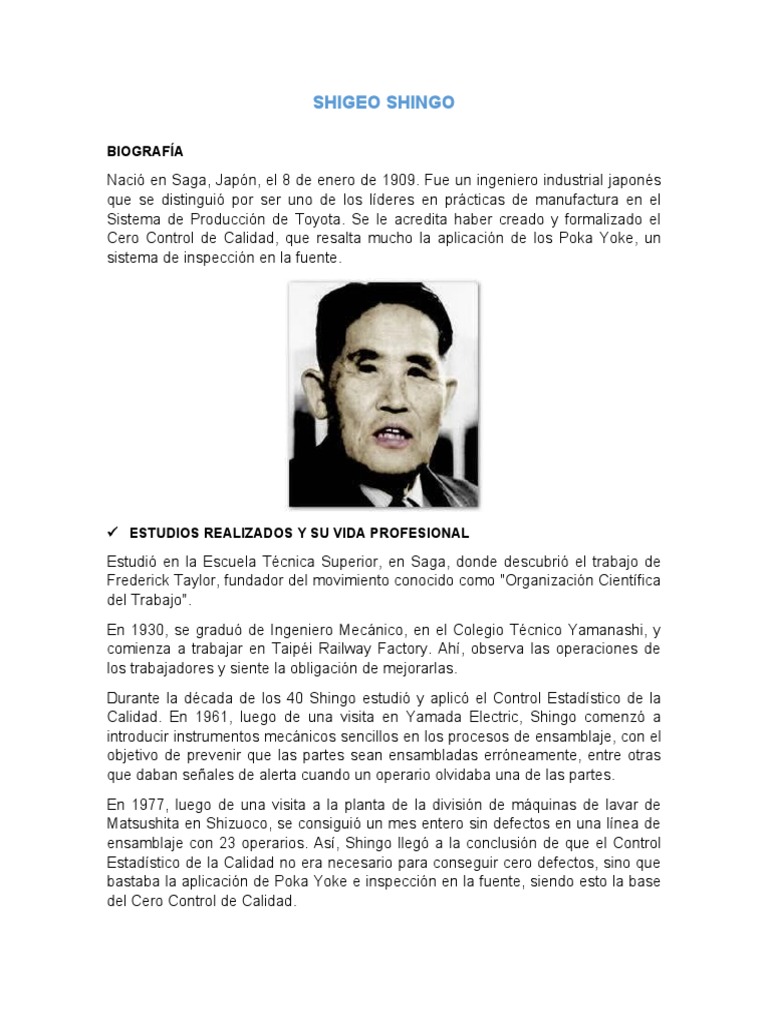 Shigeo Shingo | PDF | Ingeniería | Economias