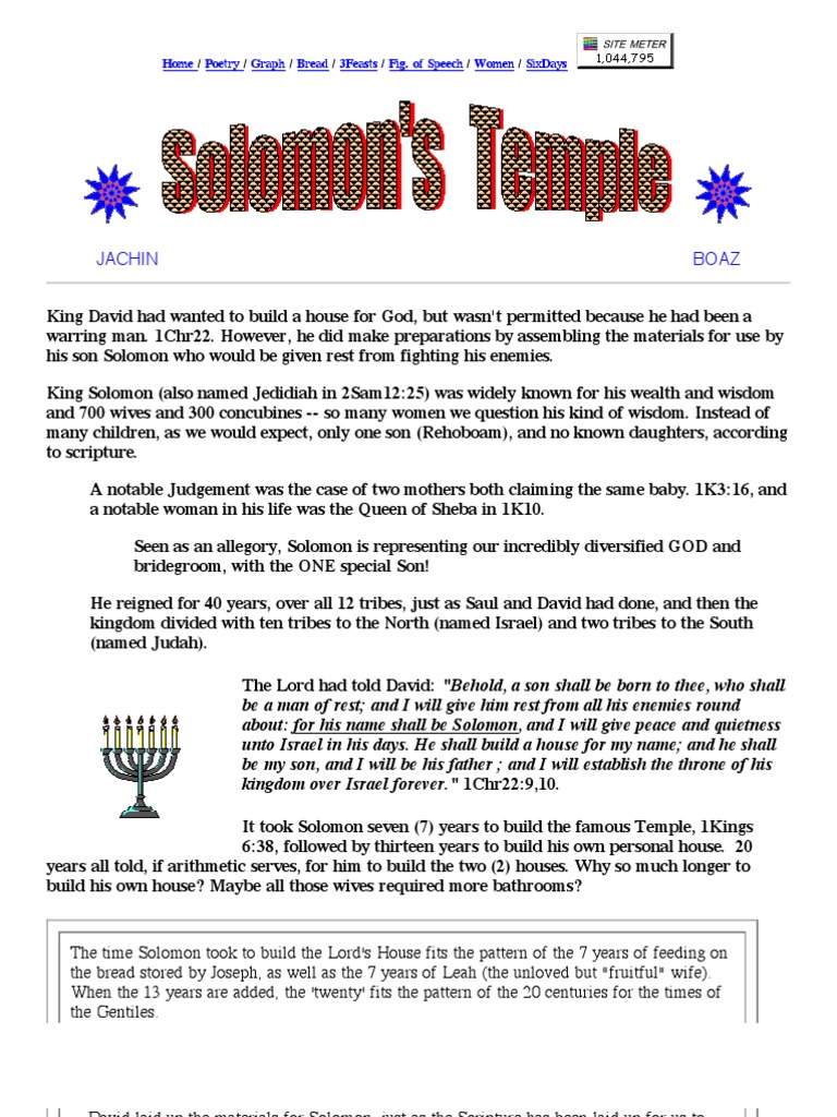 King Solomon's Temple: Facts and Dimensions | PDF | Tabernacle | Second ...