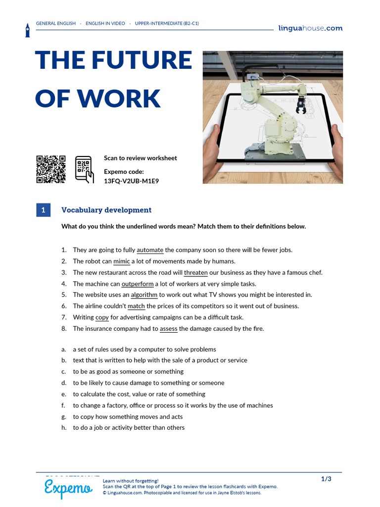 The Future of Work British English Student Ver2 | PDF | Machine ...