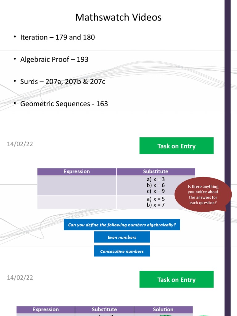 Lesson 3 & 4 - Algebraic-Proof | PDF | Mathematics | Algebra