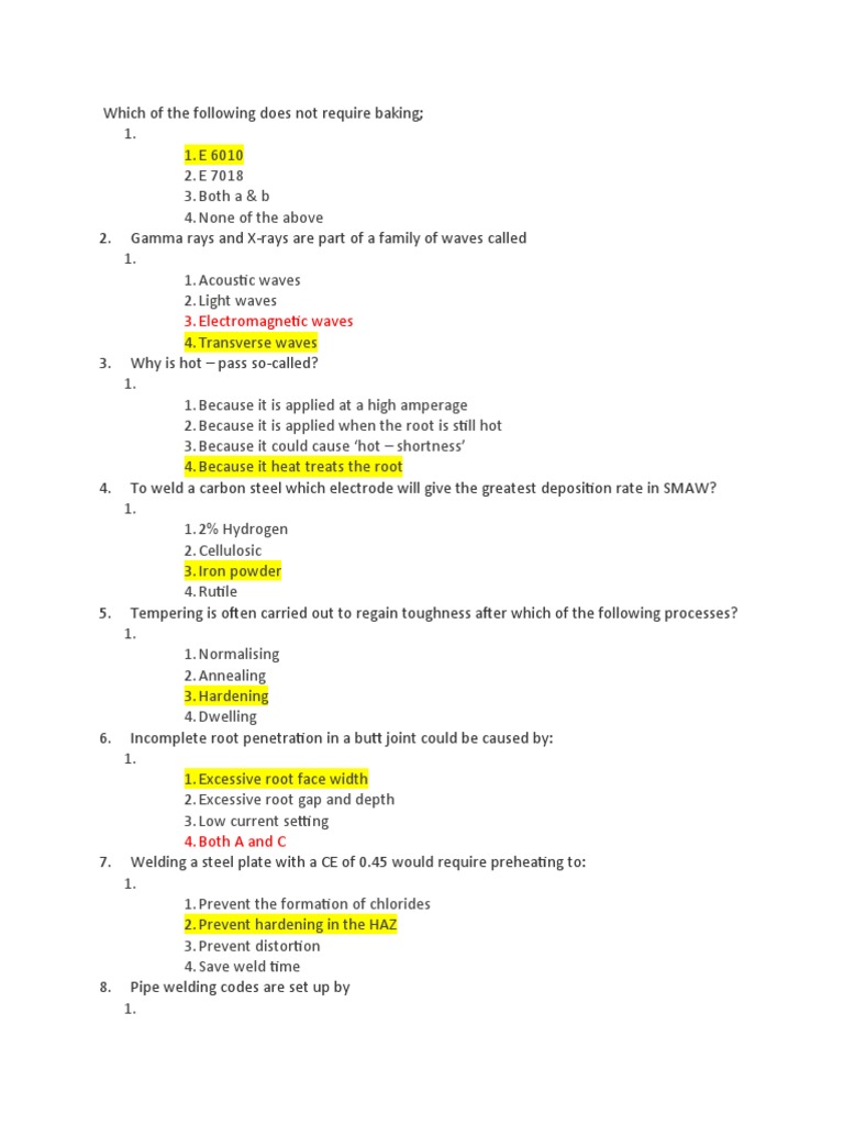 Questions and Answers 1 | PDF | Construction | Welding