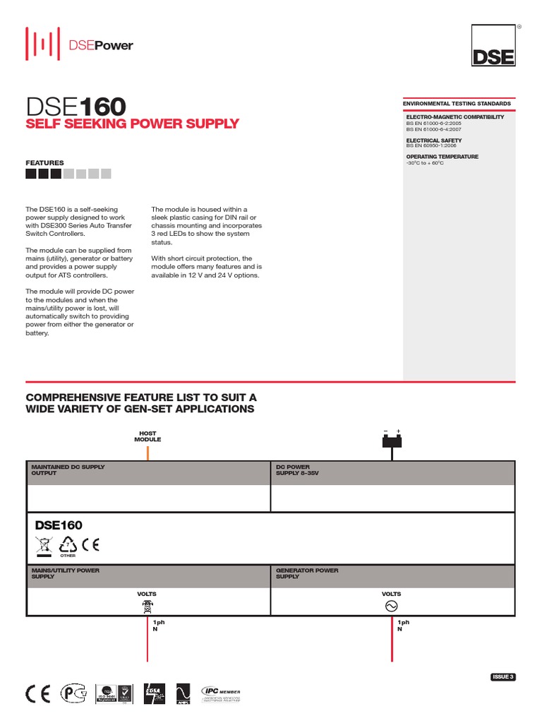 Dse 160 Uk Web | PDF | Power Supply | Mains Electricity