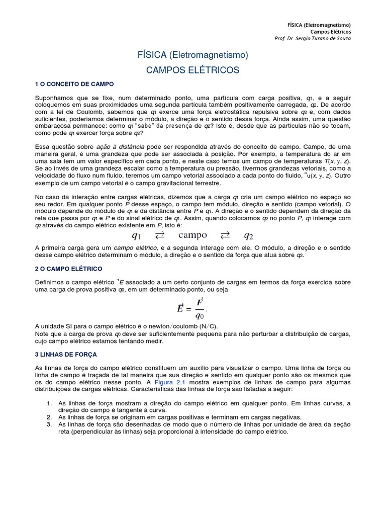 Fisica 2 - Cap 2 Campos Eletricos | PDF | Campo elétrico | Carga elétrica