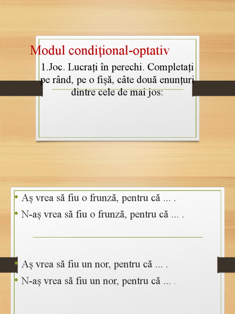 Modul Conditional-Optativ | PDF