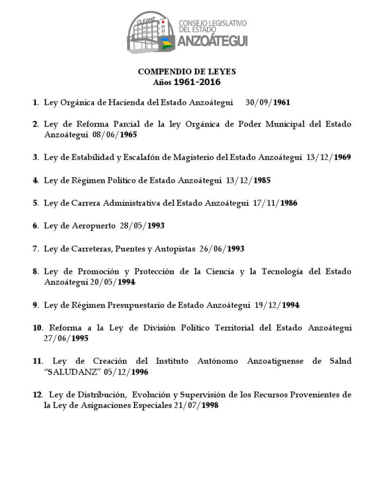 Compendio de Leyes | PDF | Estado (política)