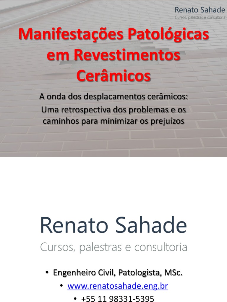 Fachada - Desplacamentos - Ceramicos Renato Sahade | PDF | Argamassa ...