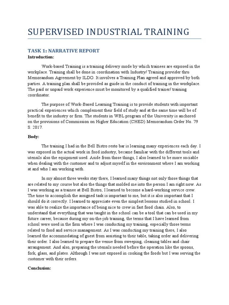 Task 1 Narrative Report | PDF | Learning | Cognition