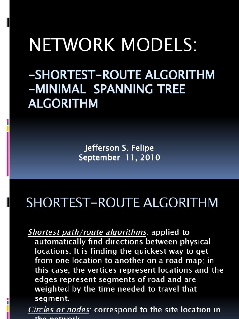 Shortest Route Algorithm | PDF | Routing | Mathematical Relations Shortest Route Algorithm | PDF | Routing | Mathematical Relations