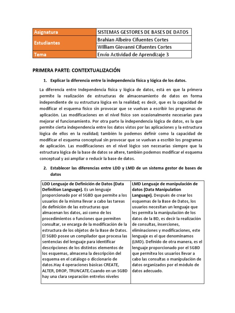 Actividad de Aprendizaje 3 - Entorno de Trabajo Del DBMS - Programación ... Actividad de Aprendizaje 3 - Entorno de Trabajo Del DBMS - Programación ...