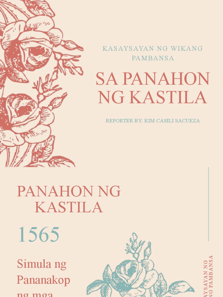 Kasaysayan NG Wikang Pambansa Sa Panahon NG Kastila | PDF