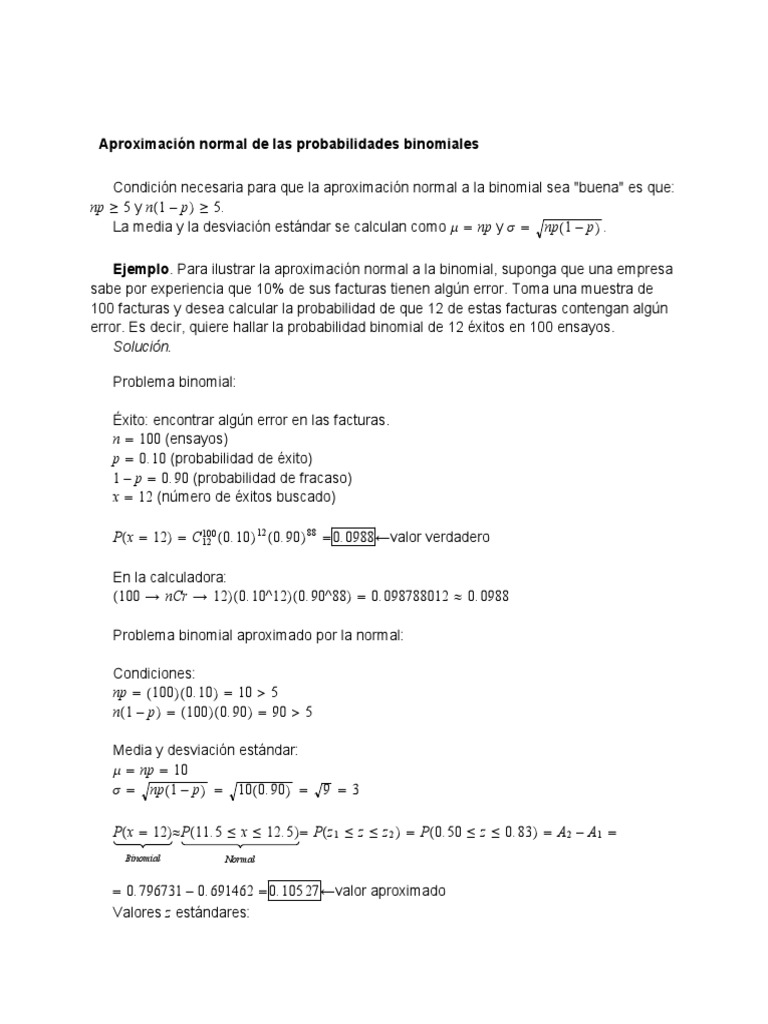 Aproximación Normal A La Binomial CP 2°B | PDF | Desviación Estándar ...