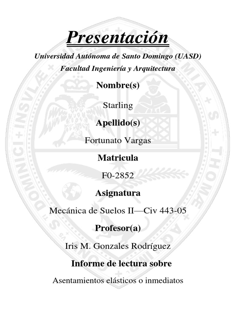 Asentamientos Elasticos Civ 443 Sfv Pdf Elasticidad Física
