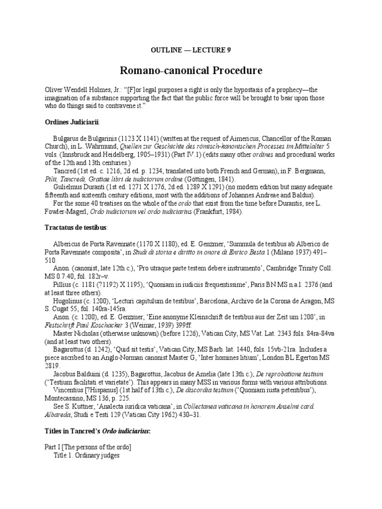 Romano-Canonical Procedure | PDF | Witness | Defamation