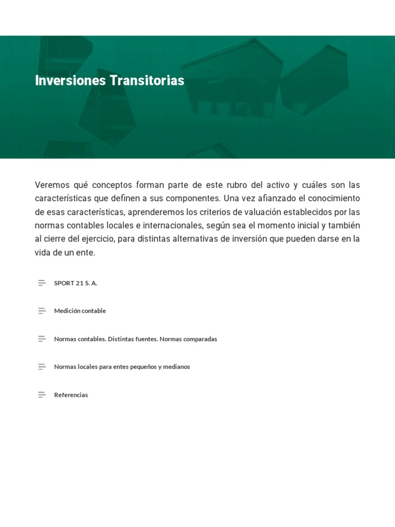 L3 - Inversiones Transitorias | PDF | normas internacionales de ...