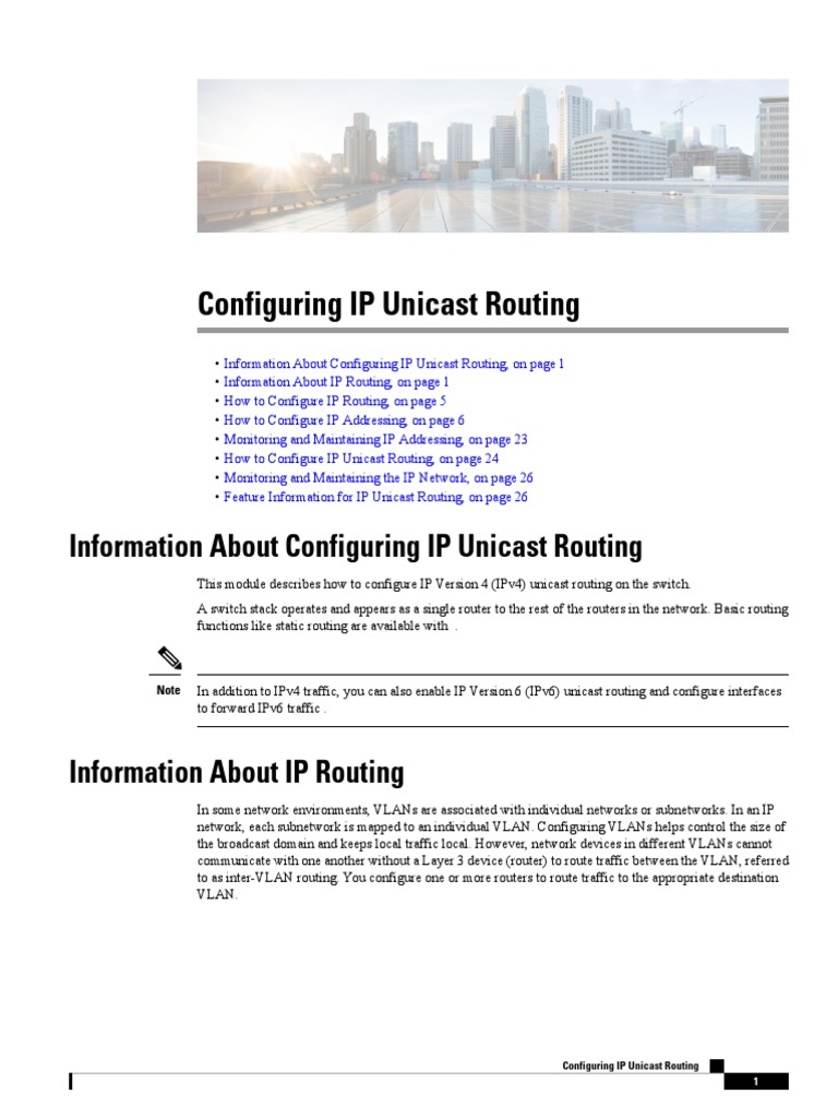 Information About Configuring IP Unicast Routing | PDF | Ip Address ...